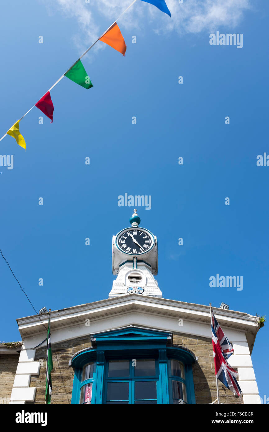 The Old Town hall with its distinctive clock tower Kingsbridge, Devon ...