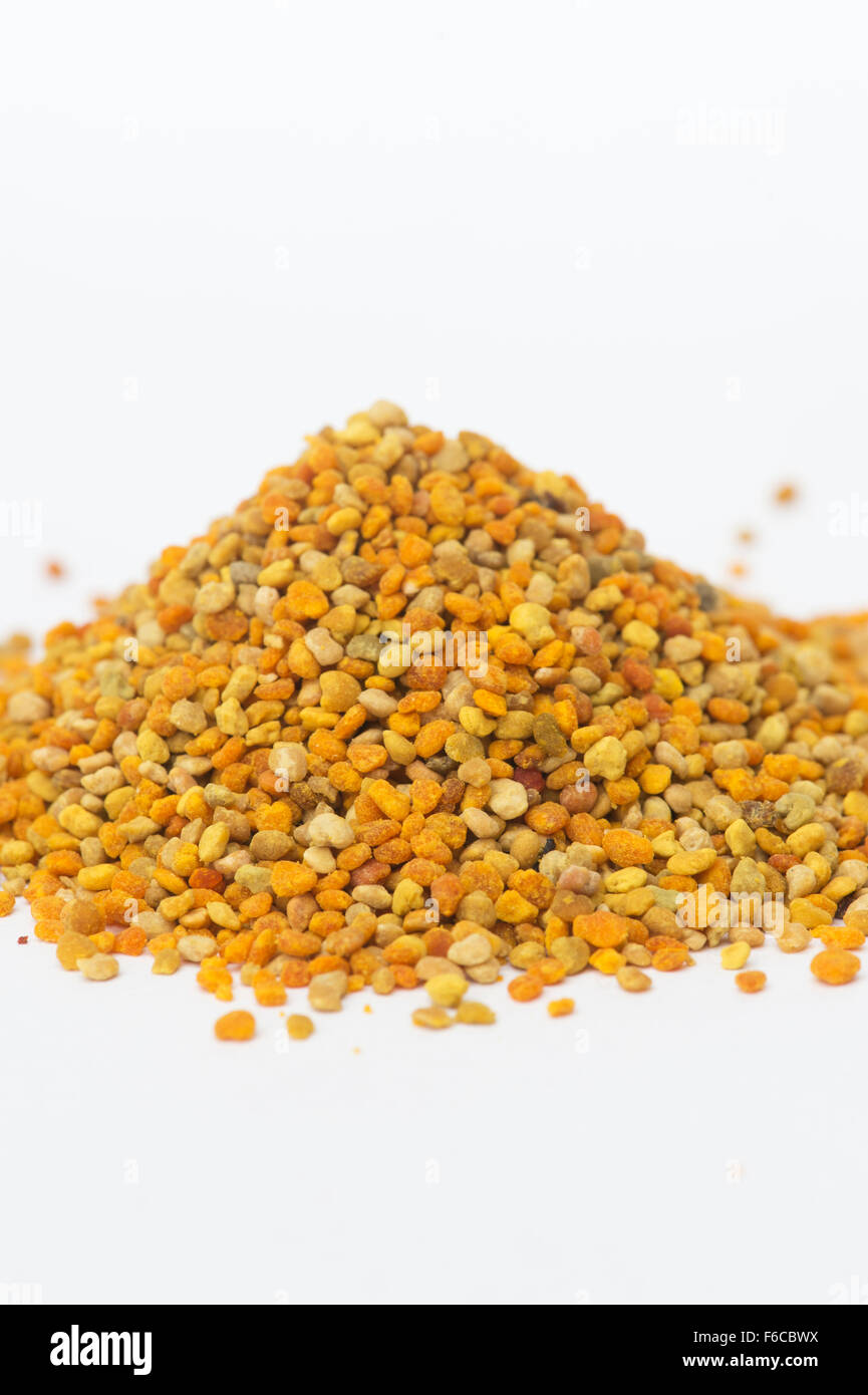 Bee Pollen on white background Stock Photo - Alamy
