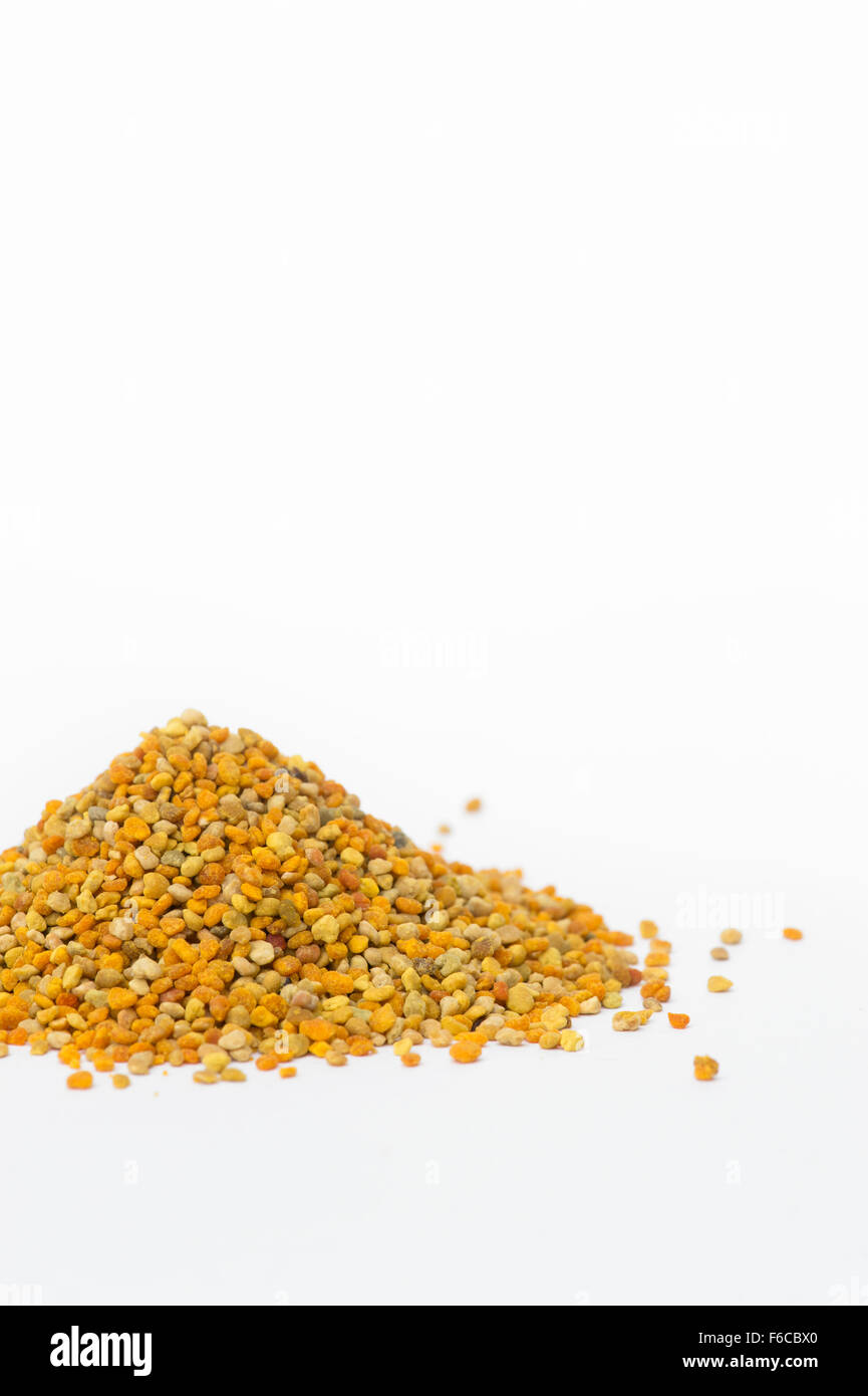 Bee Pollen on white background Stock Photo - Alamy