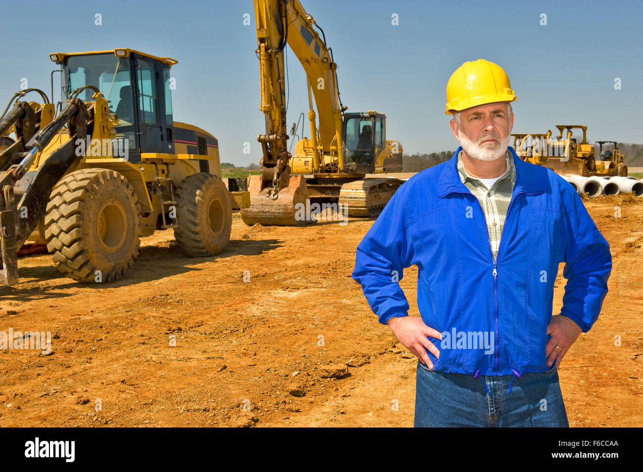 Supervisor On Highway Construction Project Stock Photo - Alamy