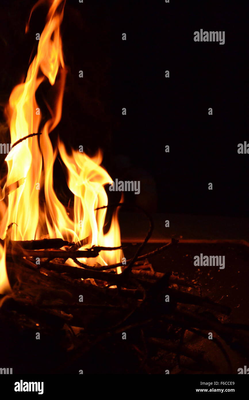 outdoor fire pit burning papers Stock Photo - Alamy