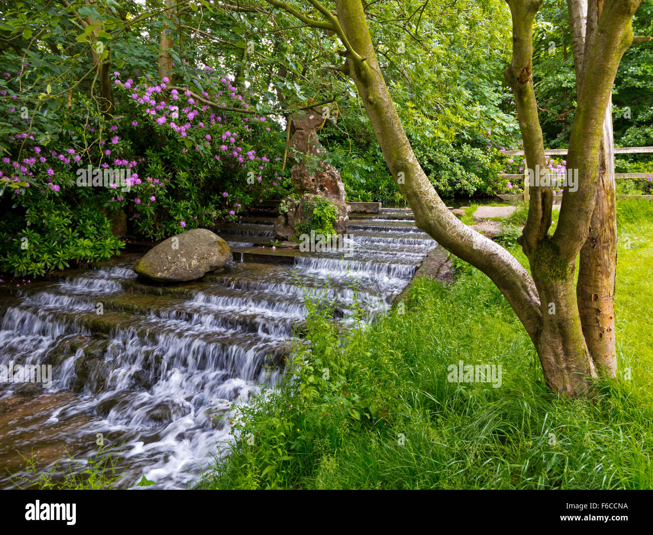 Waterfall in the garden at Newstead Abbey near Ravenshead ...