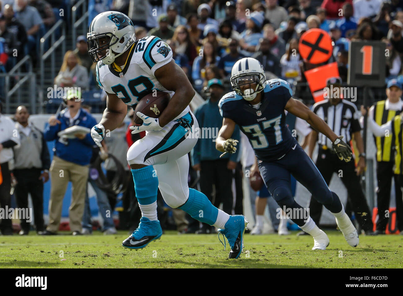 Nashville, TN, USA. 15th Nov, 2015. Carolina Panthers running back ...