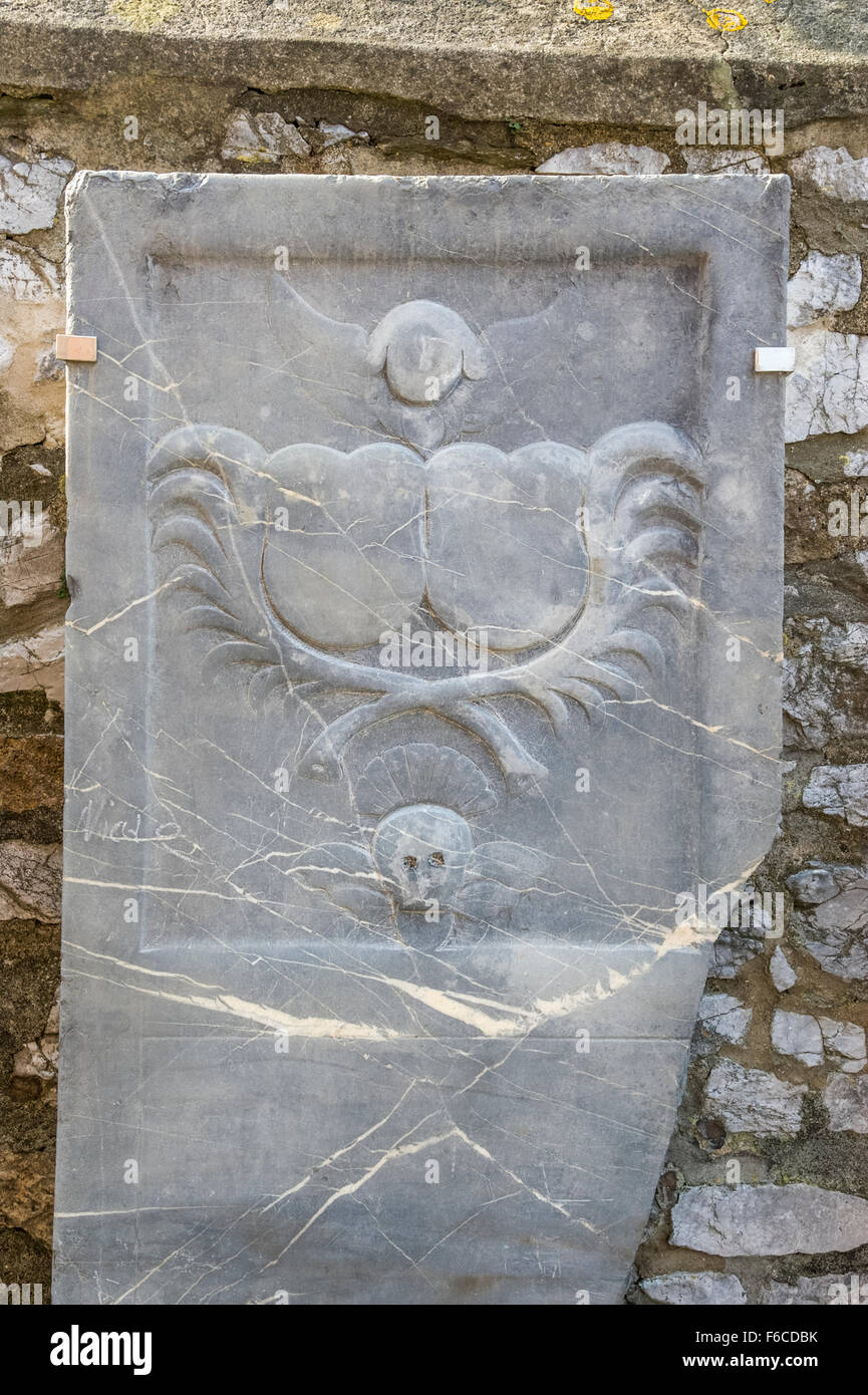 Plague Stone in the German historic town of Limburg am der Lahn Stock ...