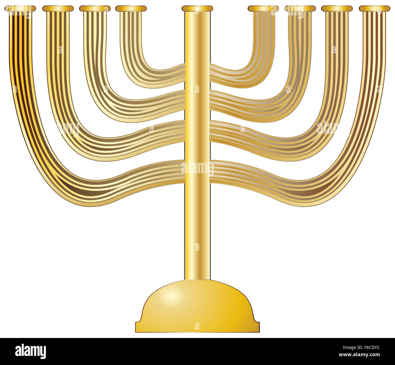 A gold Menorah isolated on a white background Stock Photo - Alamy