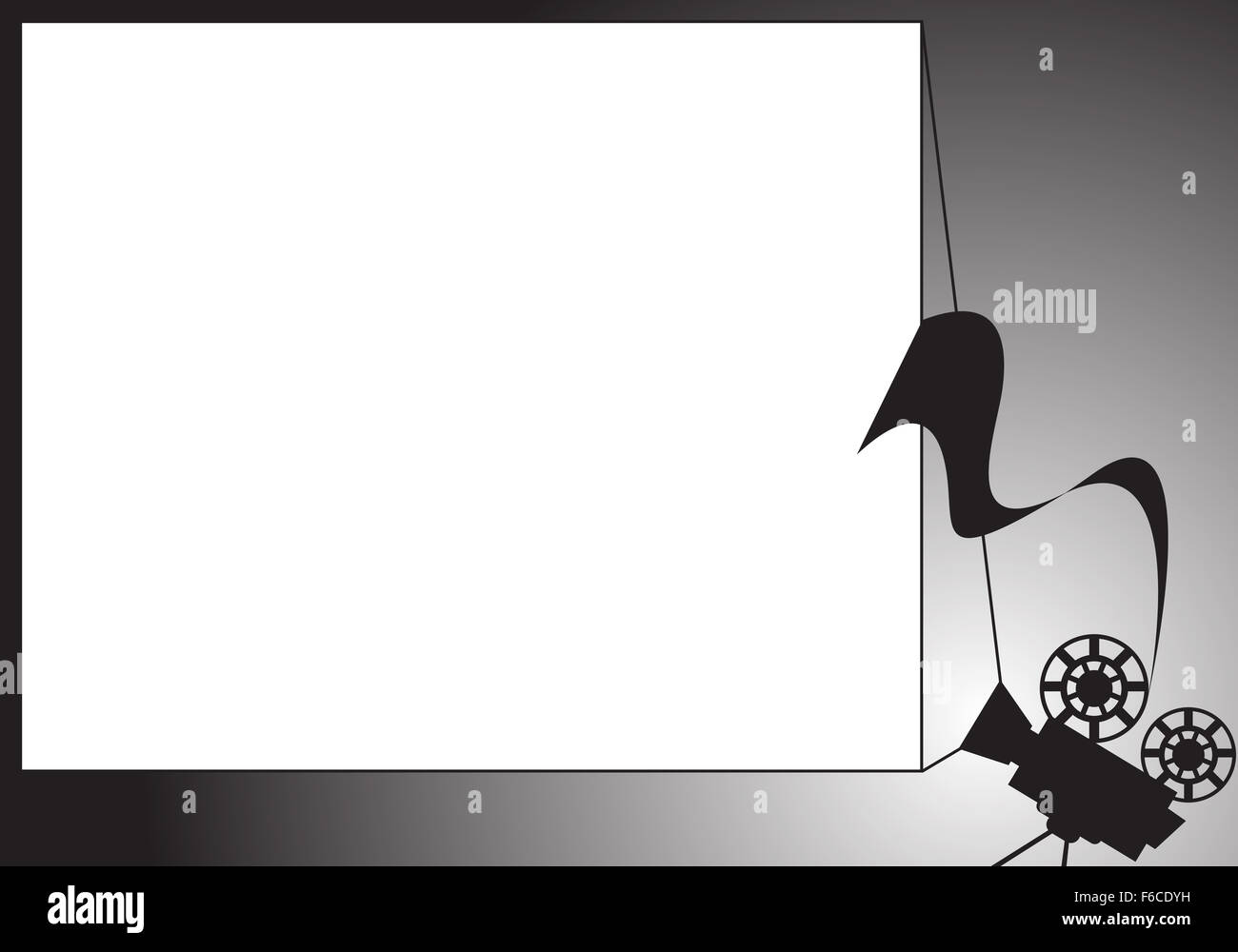 A Projector silhouette with a blank screen Stock Photo - Alamy