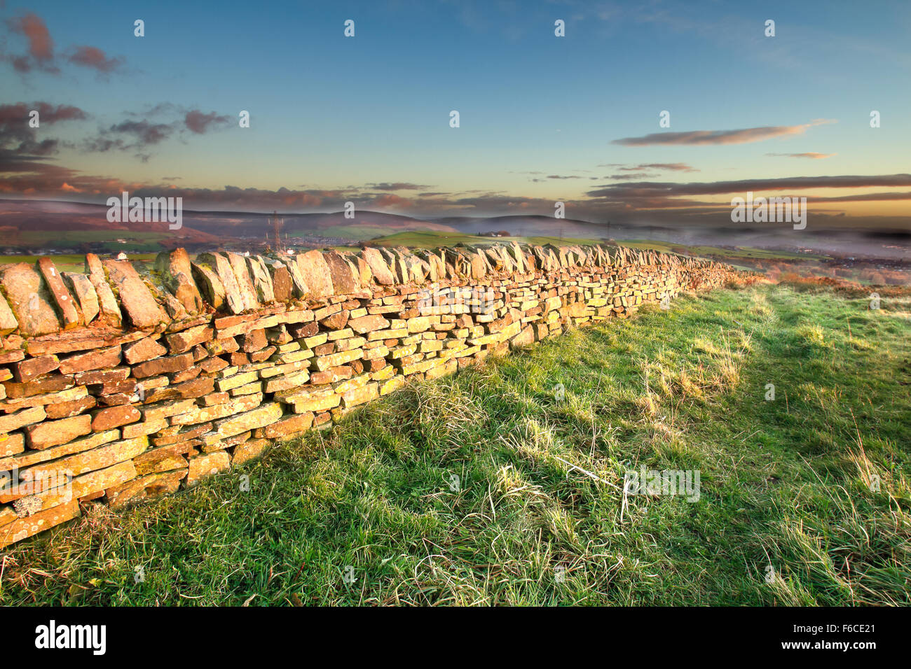 A view of the Medlock Valley from Hartshead Pike Stock Photo - Alamy