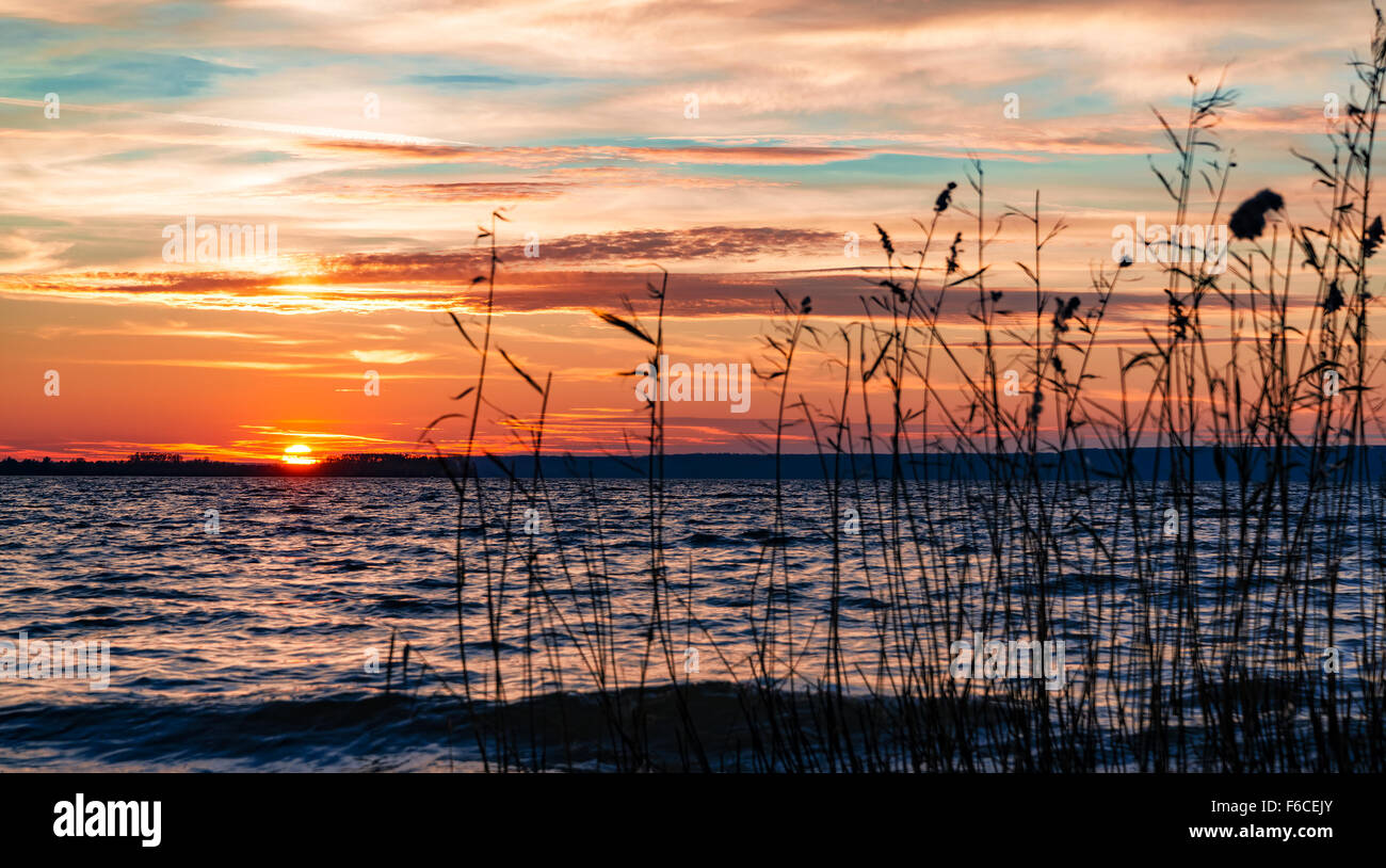 Beautiful sunset under river Stock Photo - Alamy