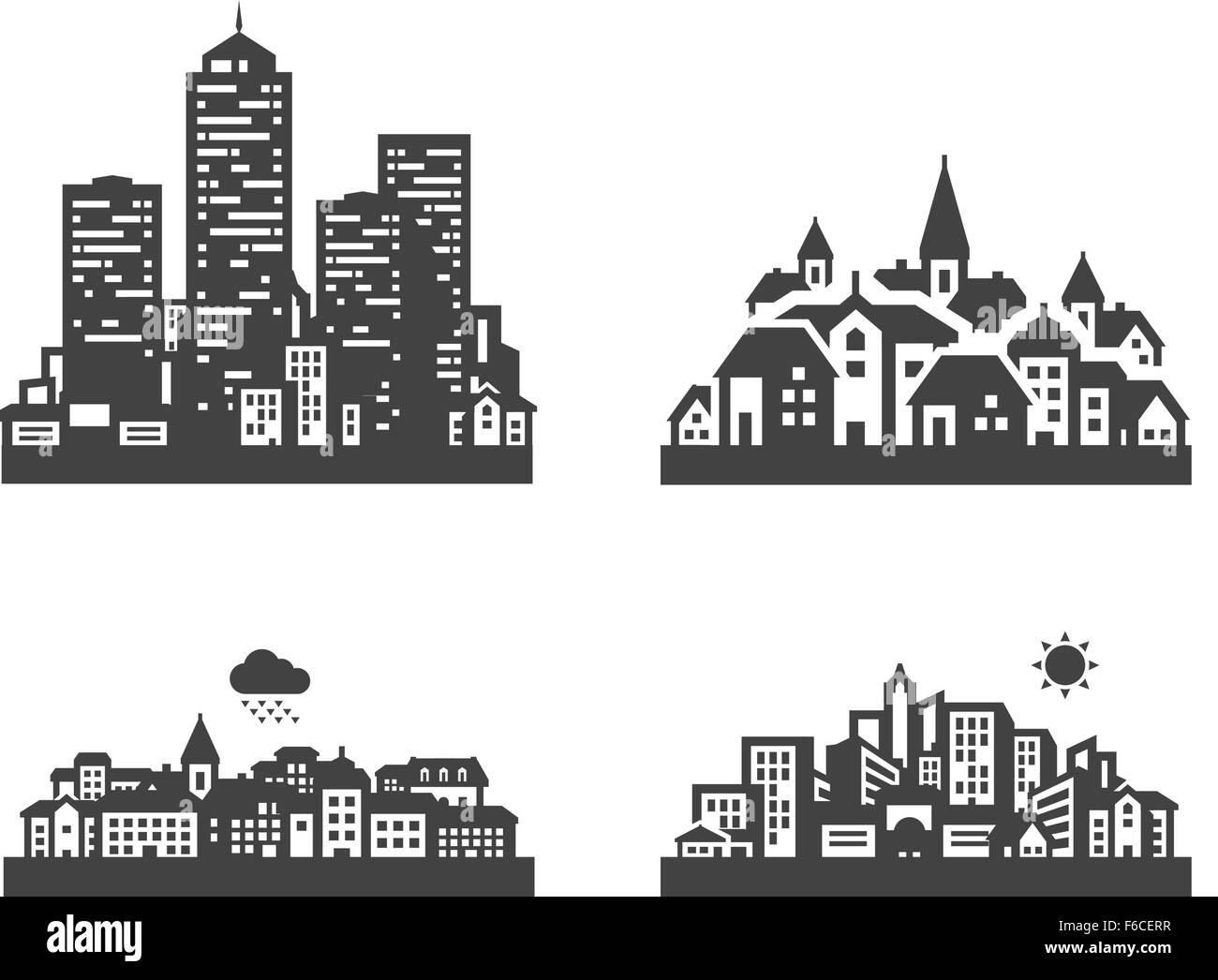 city set black icons. signs and symbols Stock Vector Image & Art - Alamy