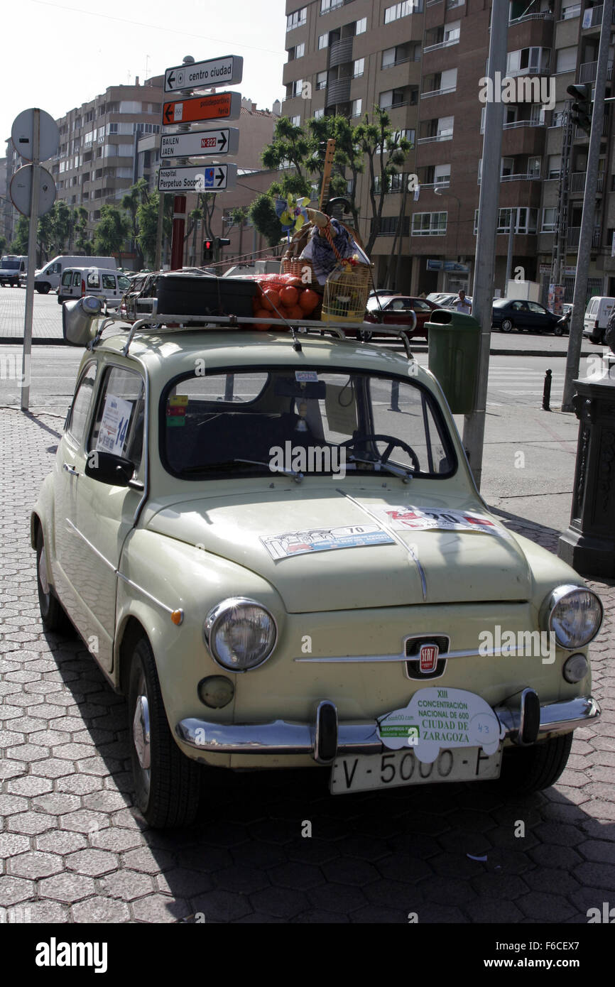 Classical Seat 600 car meeting in Albacete, Spain. Roof rack Stock ...