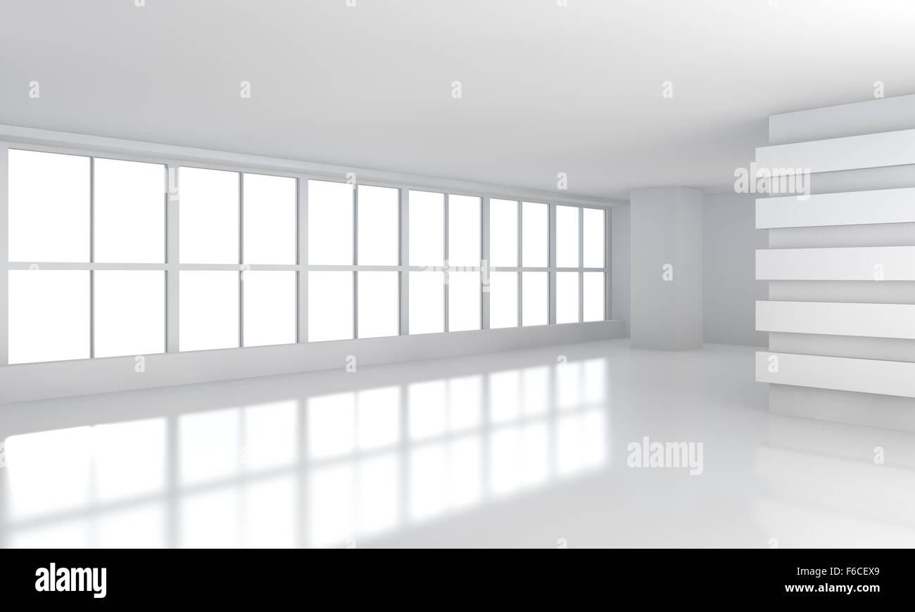 High resolution white room with window. 3D illustration; 3D rendering ...