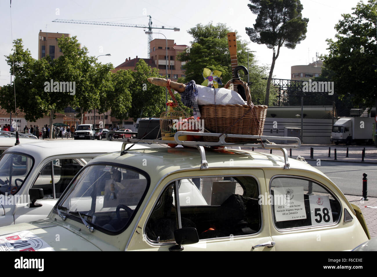 Classical Seat 600 car meeting in Albacete, Spain. Roof rack Stock ...
