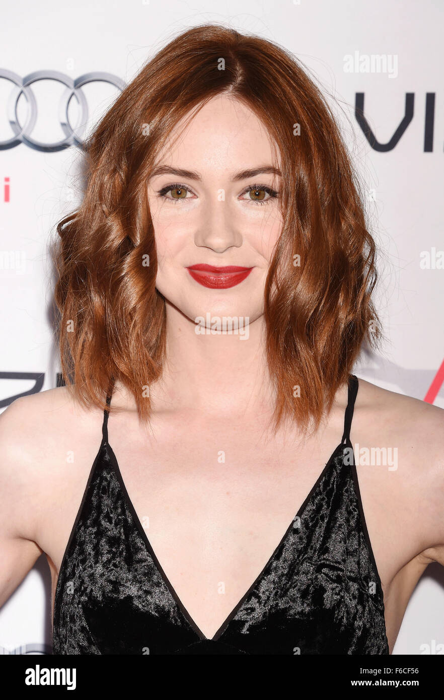 KAREN GILLAN Scottish film actress in November 2015. Photo Jeffrey ...