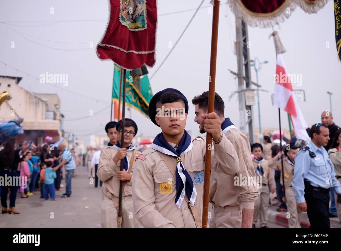 Arab Christian scouts take part in a procession parade to St. George ...