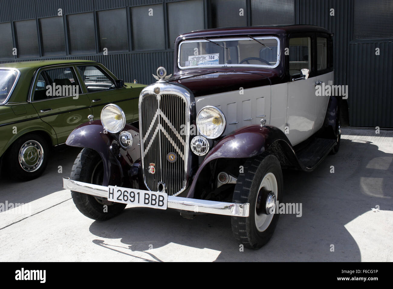 Classical Seat 600 car meeting in Albacete, Spain. Old citroen car ...