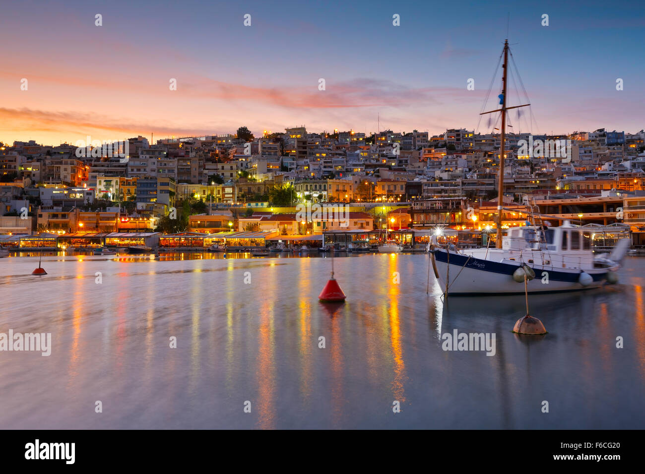 Boat anchored in Mikrolimano marina in Athens, Greece Stock Photo - Alamy