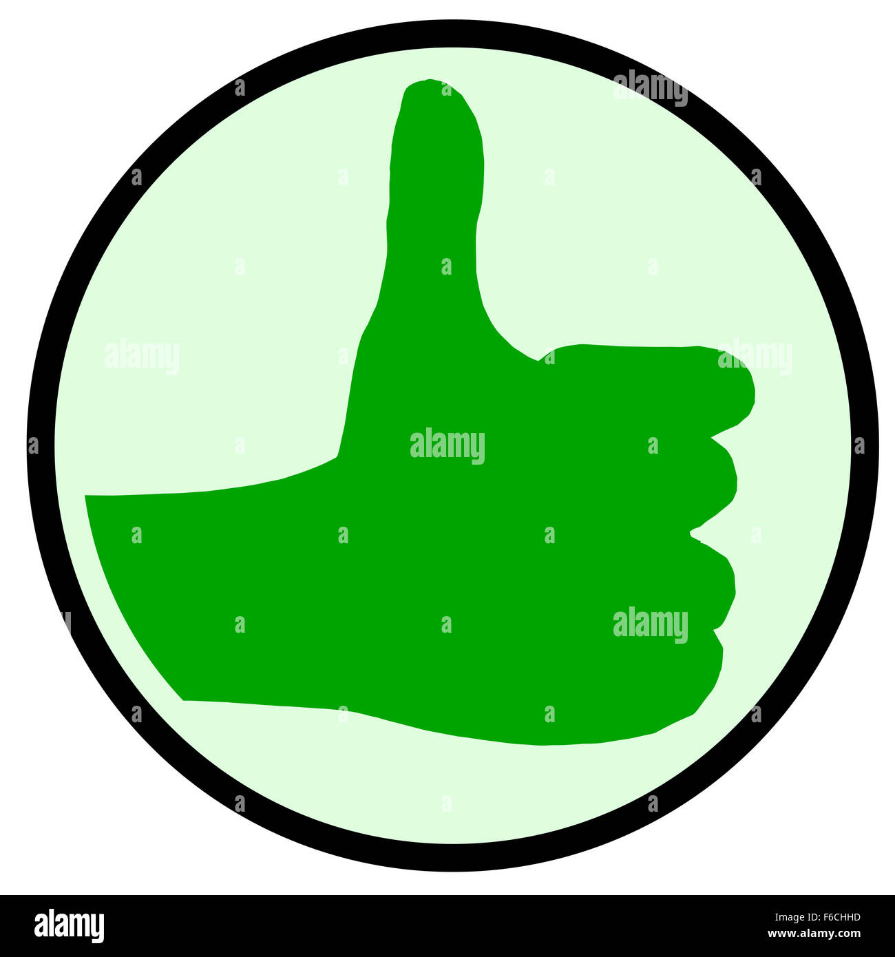 A green hand giving the thumbs up sign all over a white background ...