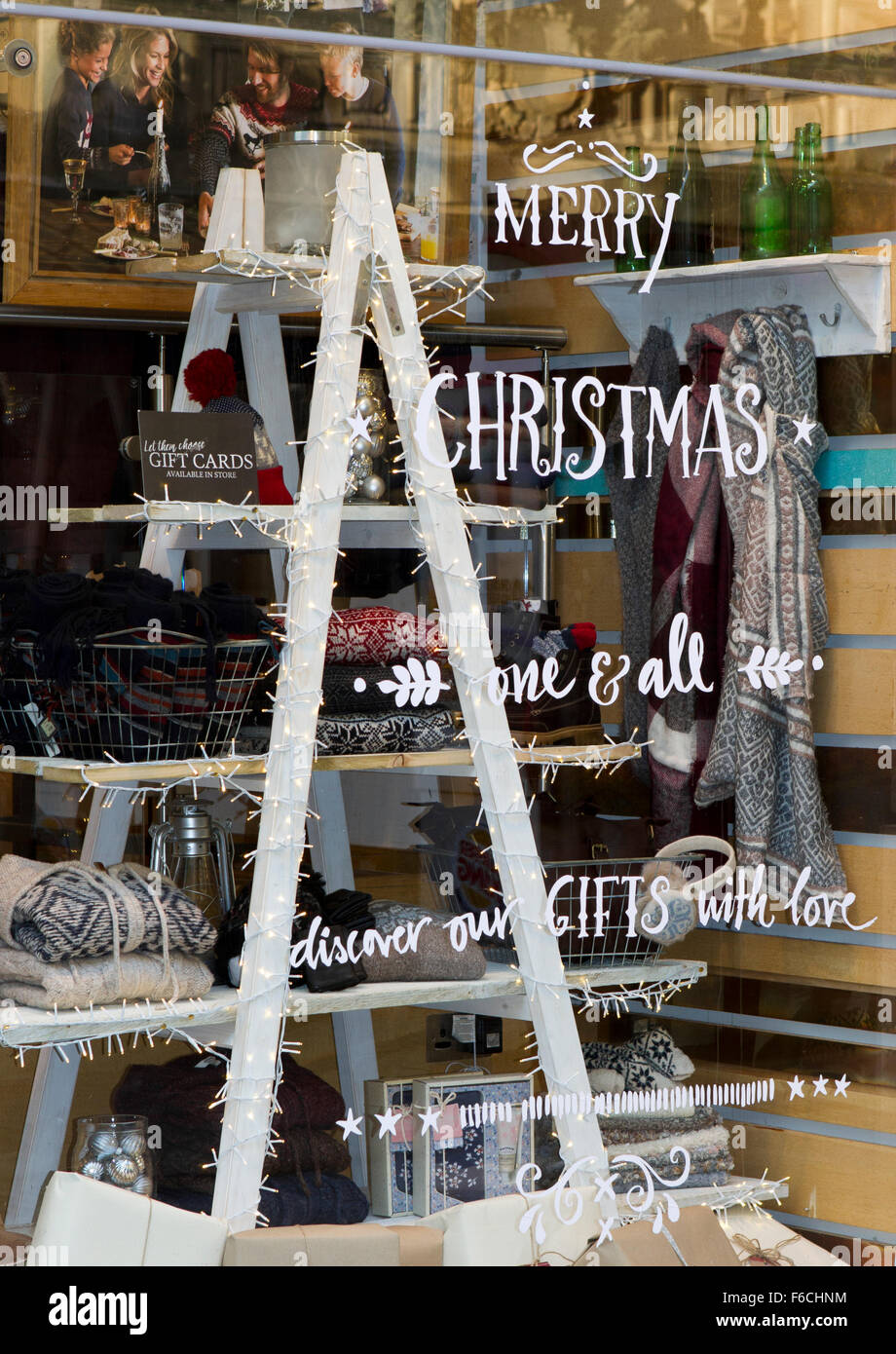 A shop window display with advertisement to draw shoppers attention to ...