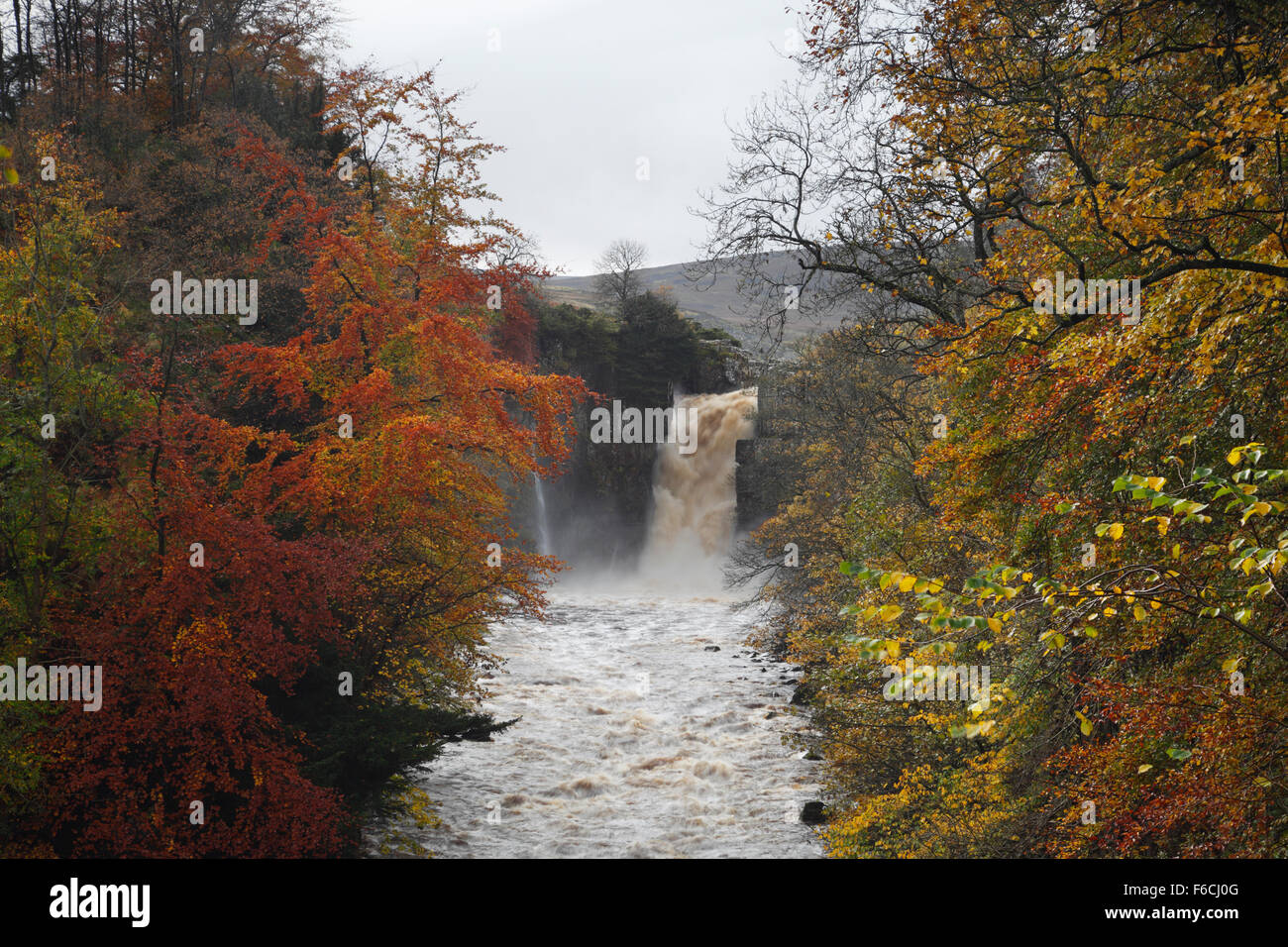 High Force waterfall on the River Tees, Teesdale. County Durham ...