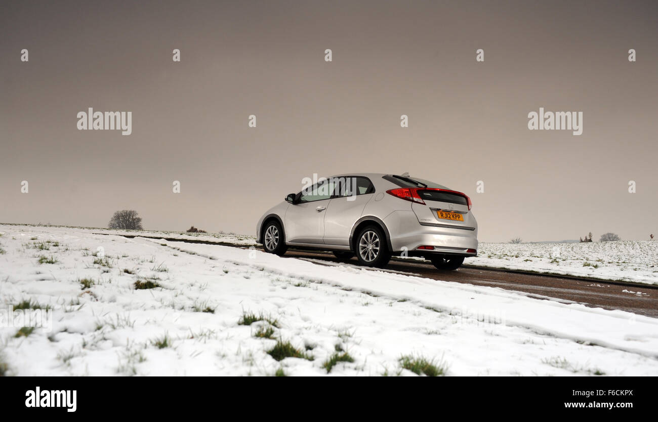Honda Civic in the snow Stock Photo - Alamy
