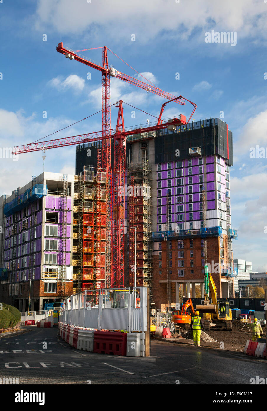 Cladded Tower Blocks. The Renaker site in Salford where four tower ...