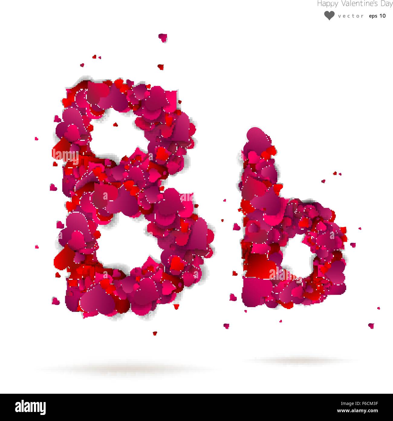 Letter B made from hearts. Love alphabet Stock Vector Image & Art - Alamy