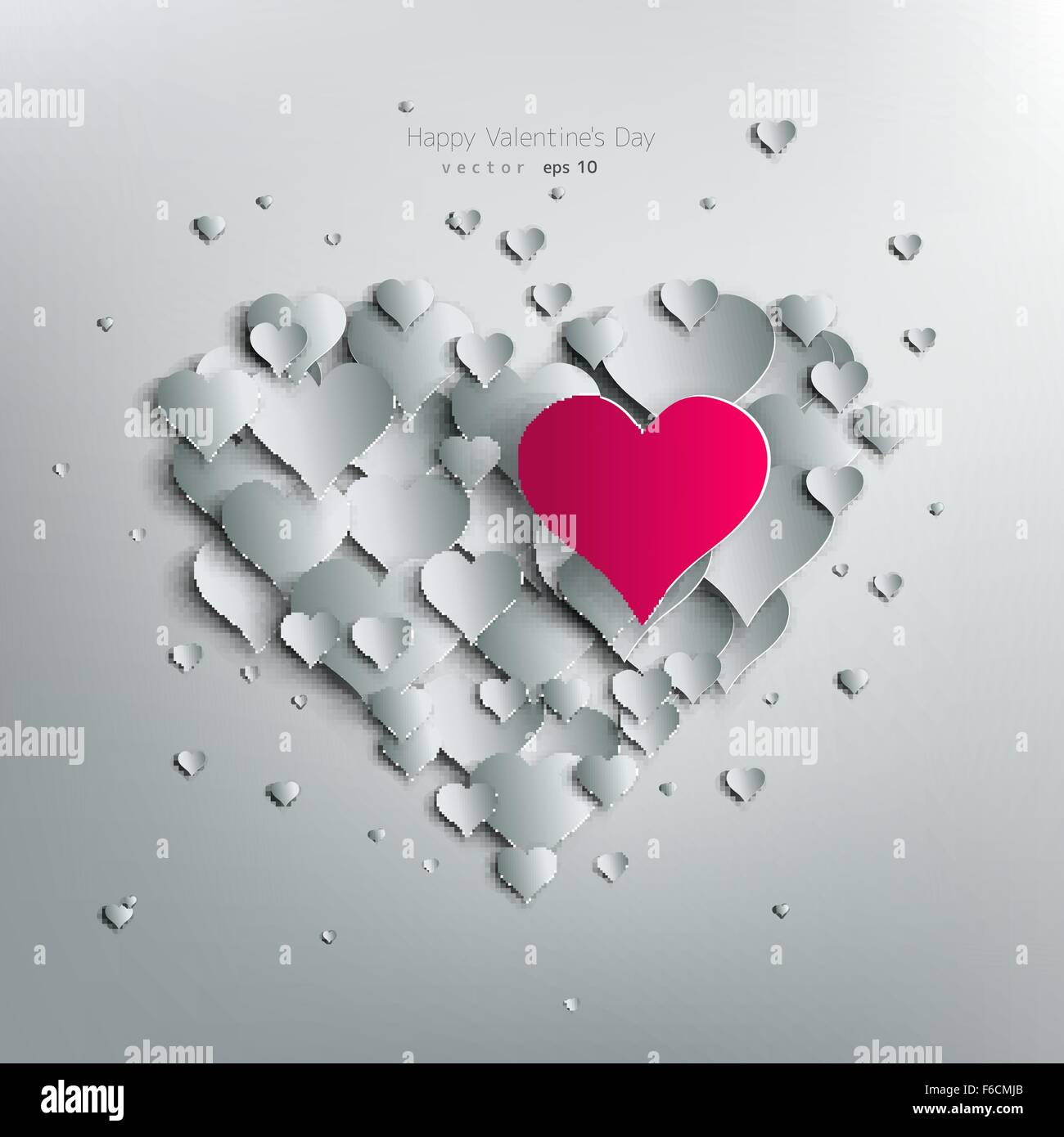 Valentines day. Abstract paper hearts. Love. Abstract vector ...