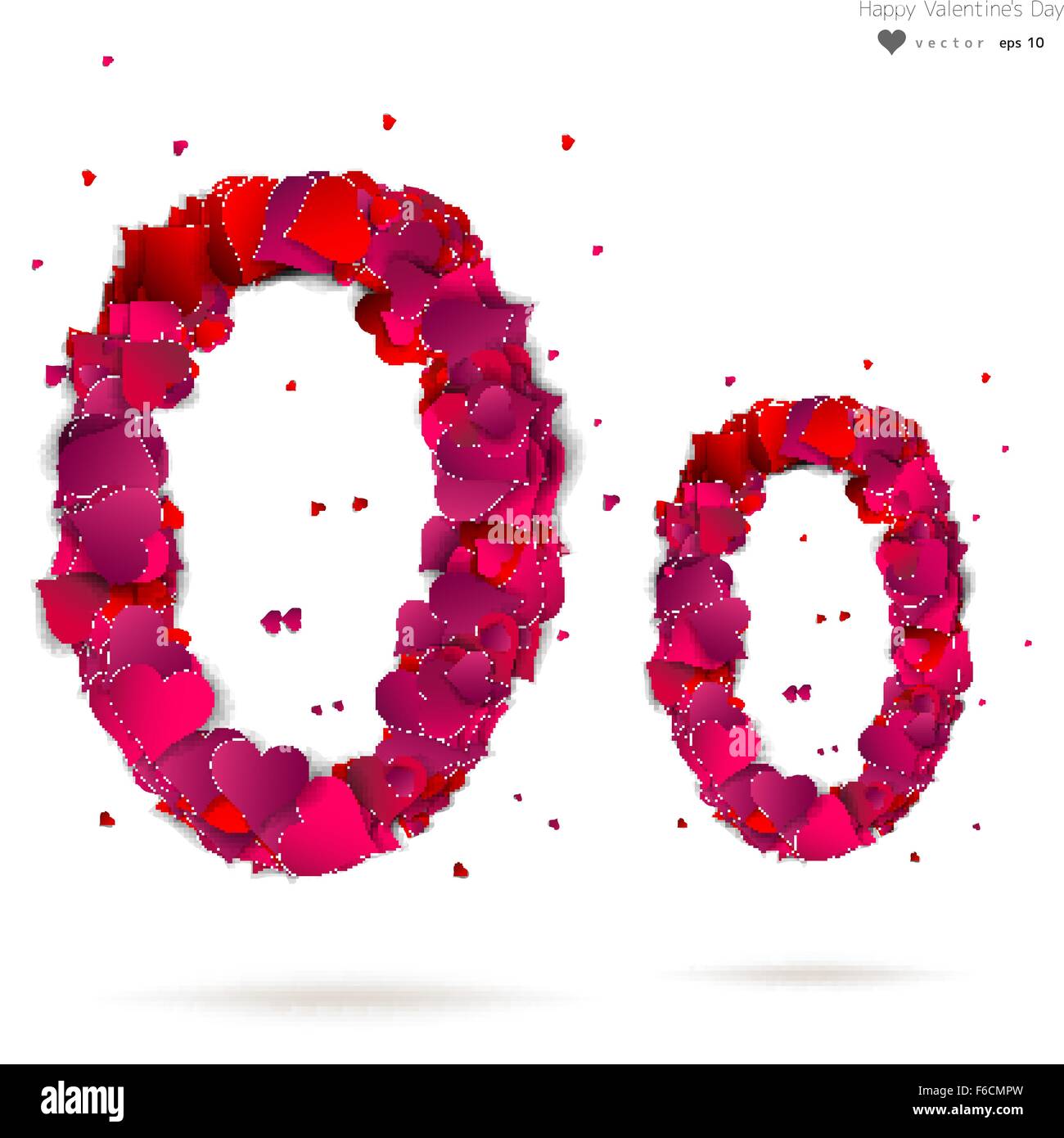 Letter O made from hearts. Love alphabet Stock Vector Image & Art - Alamy