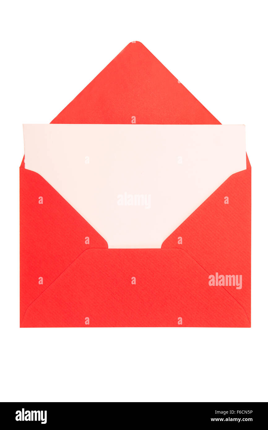 opened red envelope isolated on white background Stock Photo - Alamy