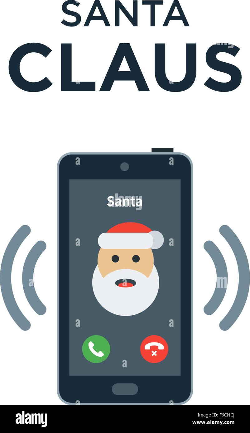Marry Christmas phone call from Santa Claus Stock Vector Image & Art ...
