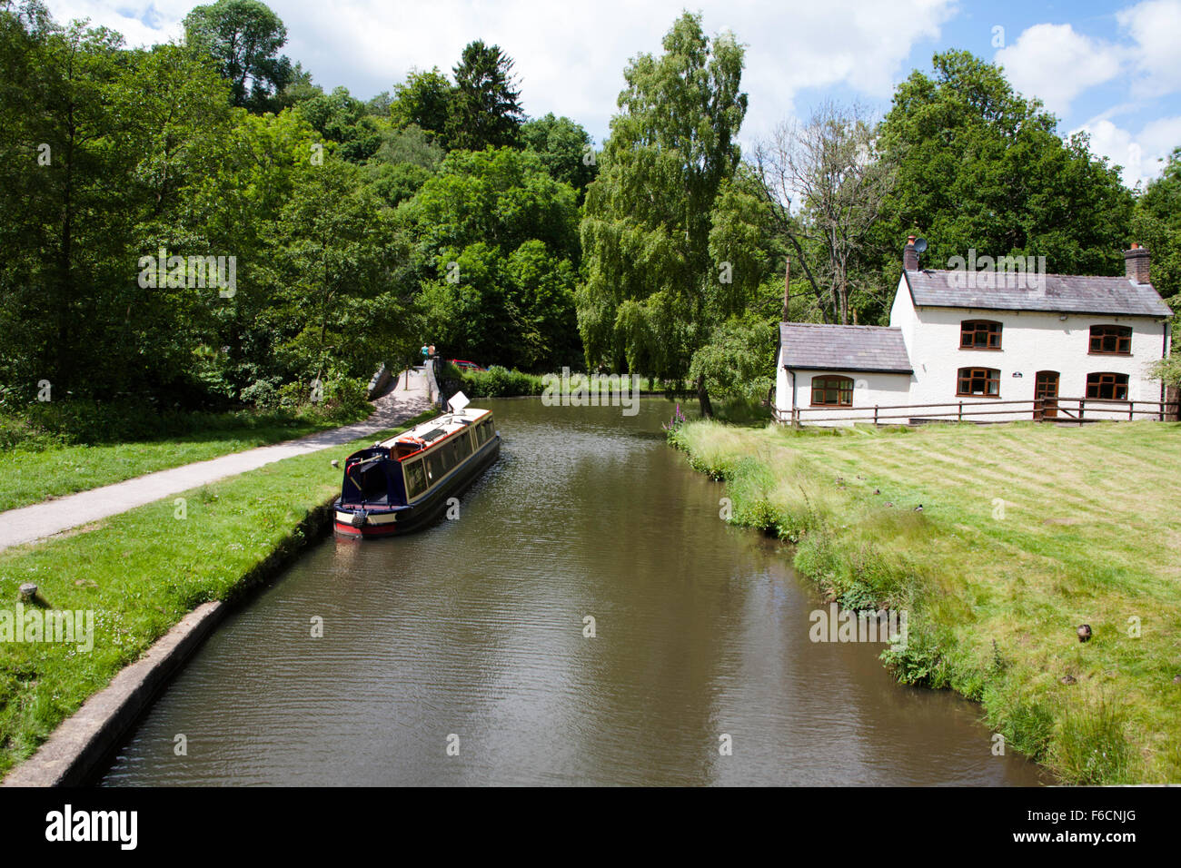 The Caldon Canal near the junction with the River Churnet at Consall in ...