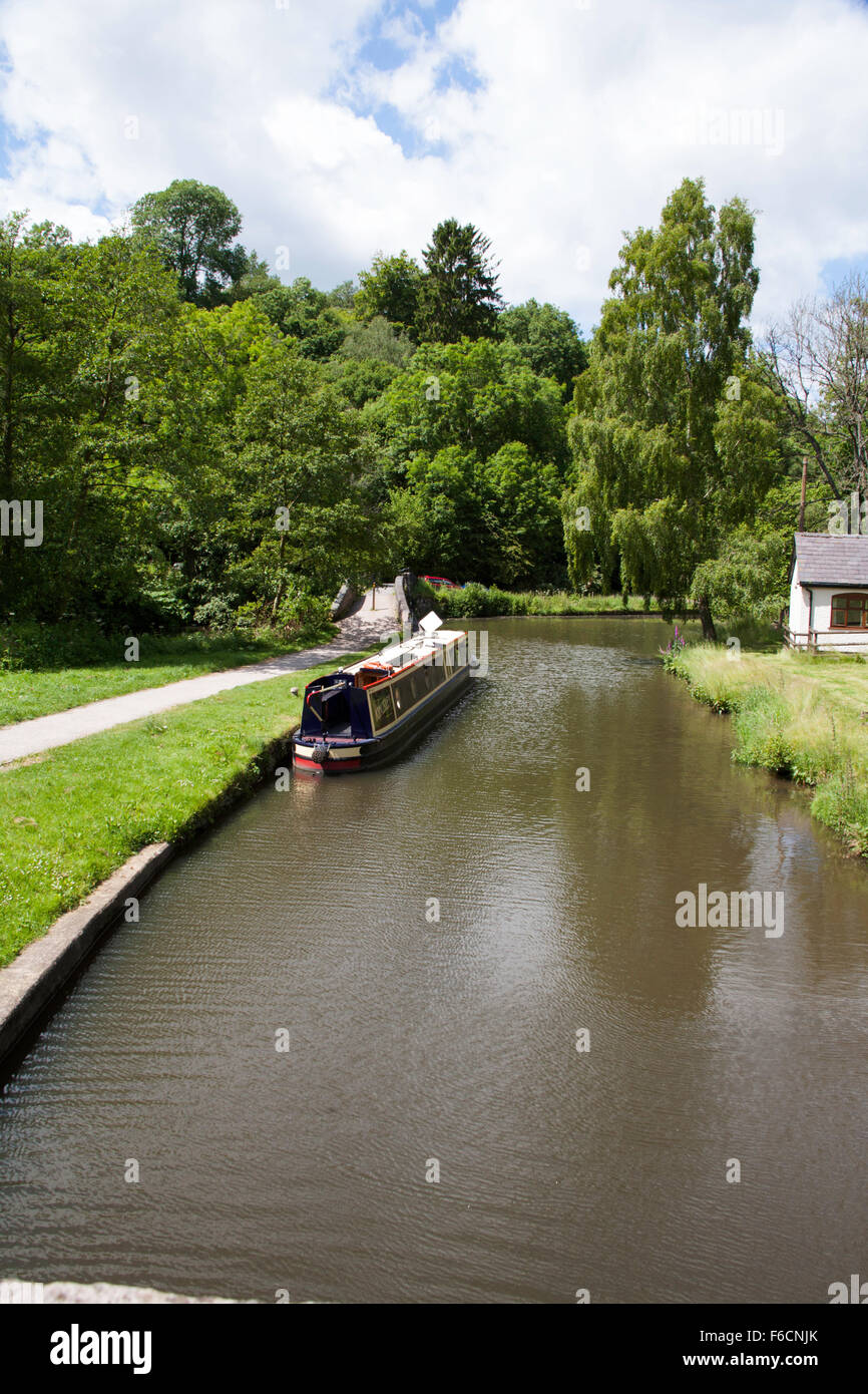 The Caldon Canal near the junction with the River Churnet at Consall in ...