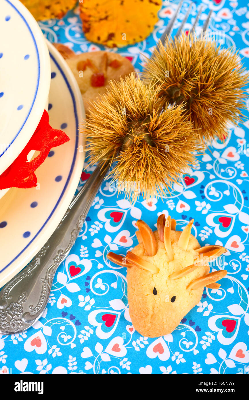Homemade hedgehog cookie Stock Photo - Alamy
