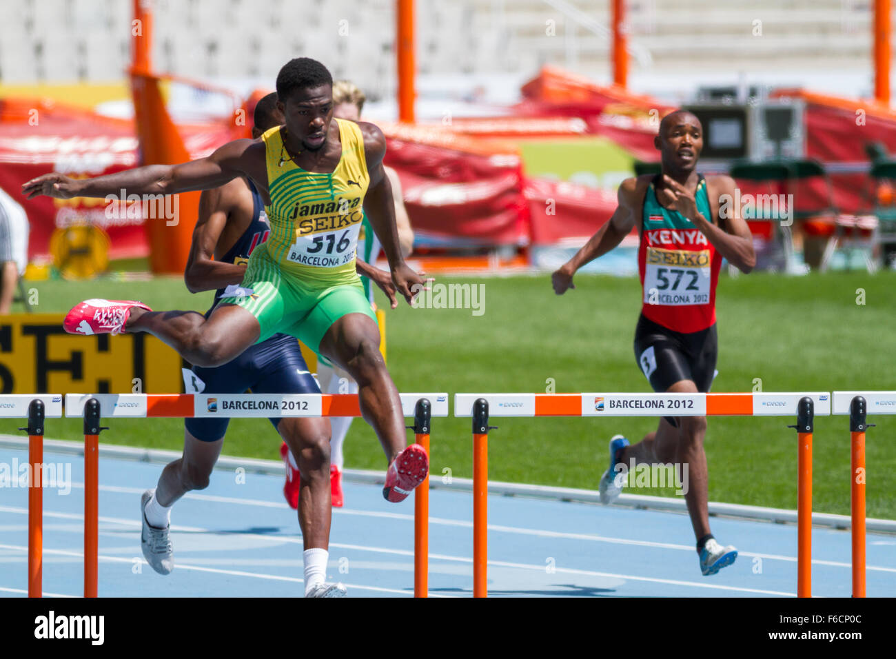 Jarvan Gallimore of Jamaica during 400m hurdles event of the 20th World ...