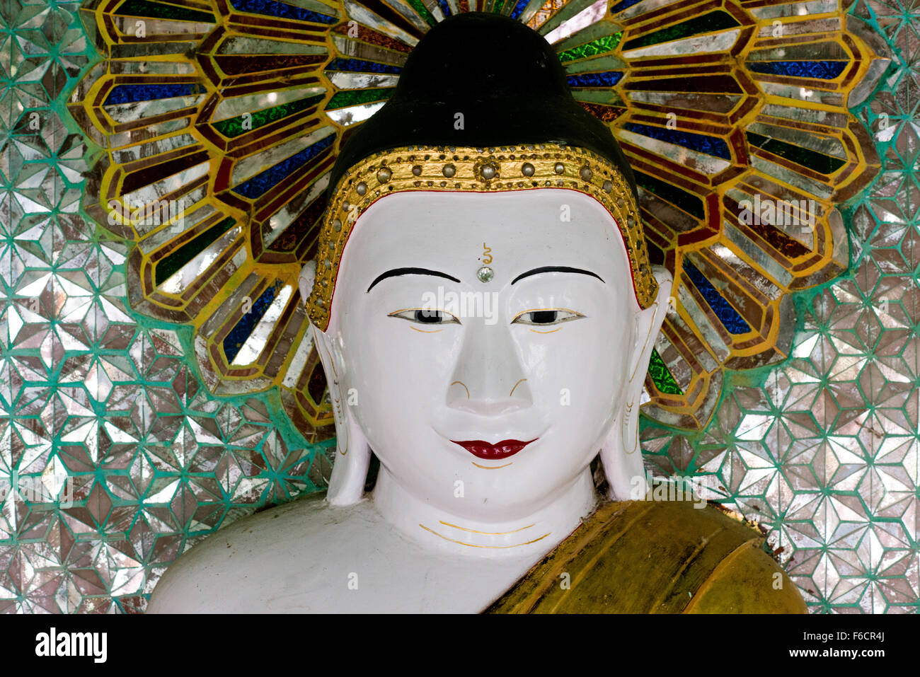 SAGAING, Myanmar — A detailed view of one of the Buddha statue heads ...