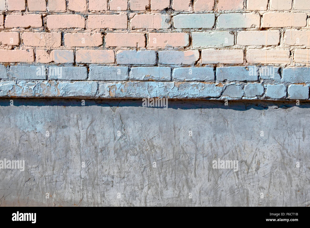 Industrial background, empty grunge urban street brick wall with ...