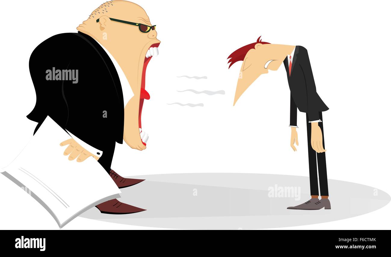 Boss angry employee fun Stock Vector Images - Alamy