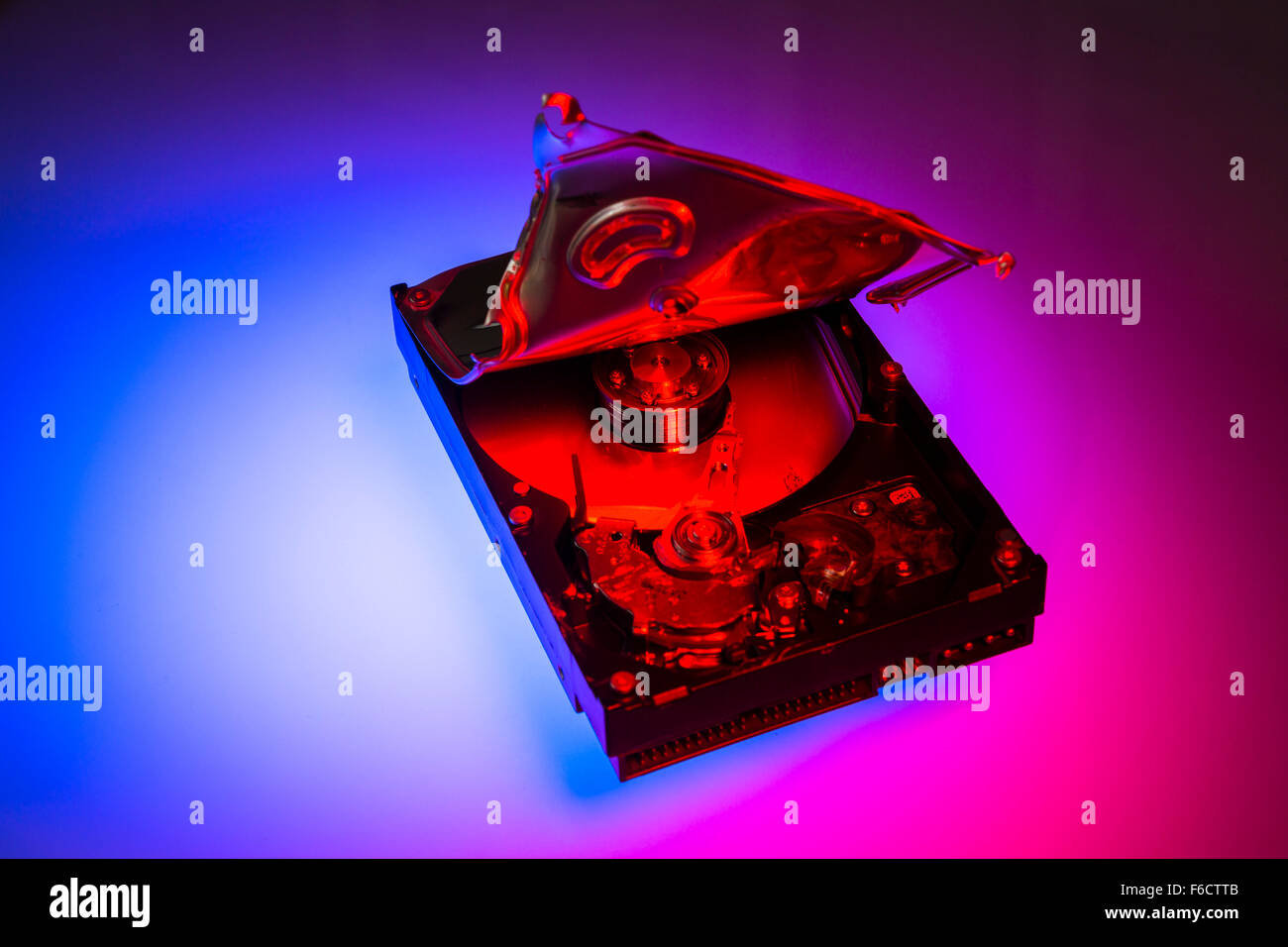A broken computer hard drive Stock Photo - Alamy