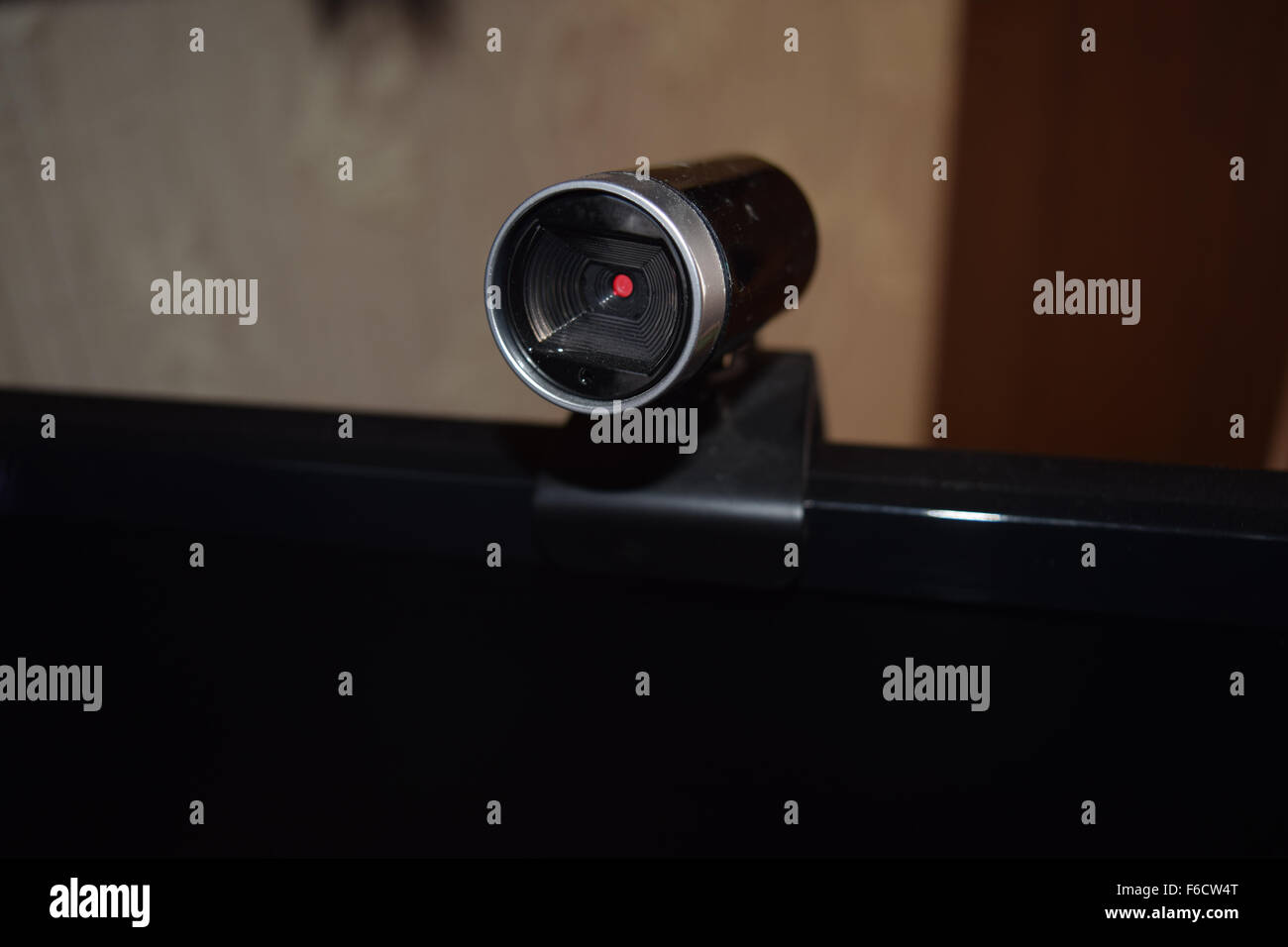 Web camera, attached to the monitor. Equipment for video Stock Photo ...