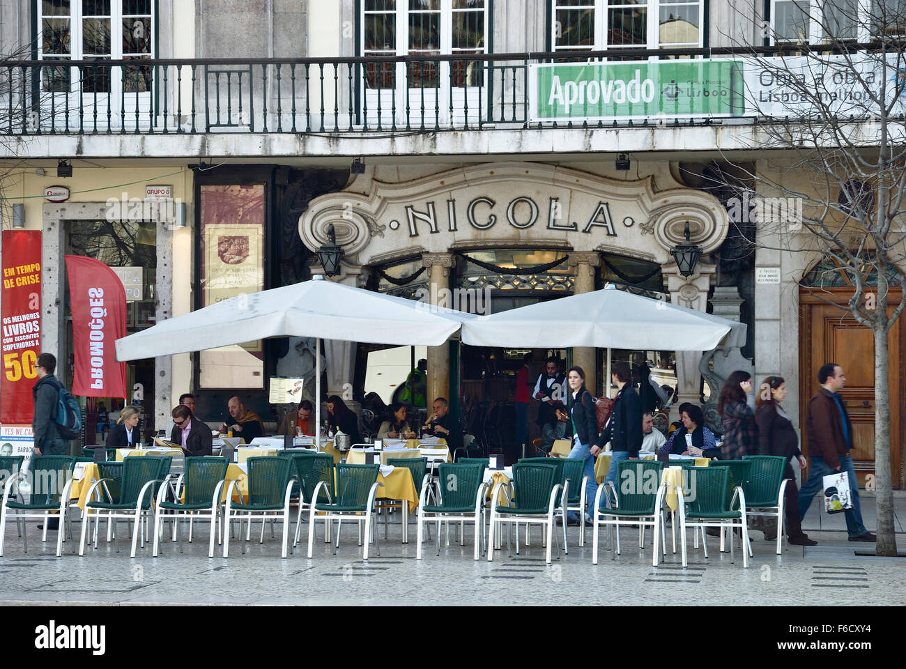 Nicola restaurant terrace. Lisbon. Portugal. Europe Stock Photo - Alamy