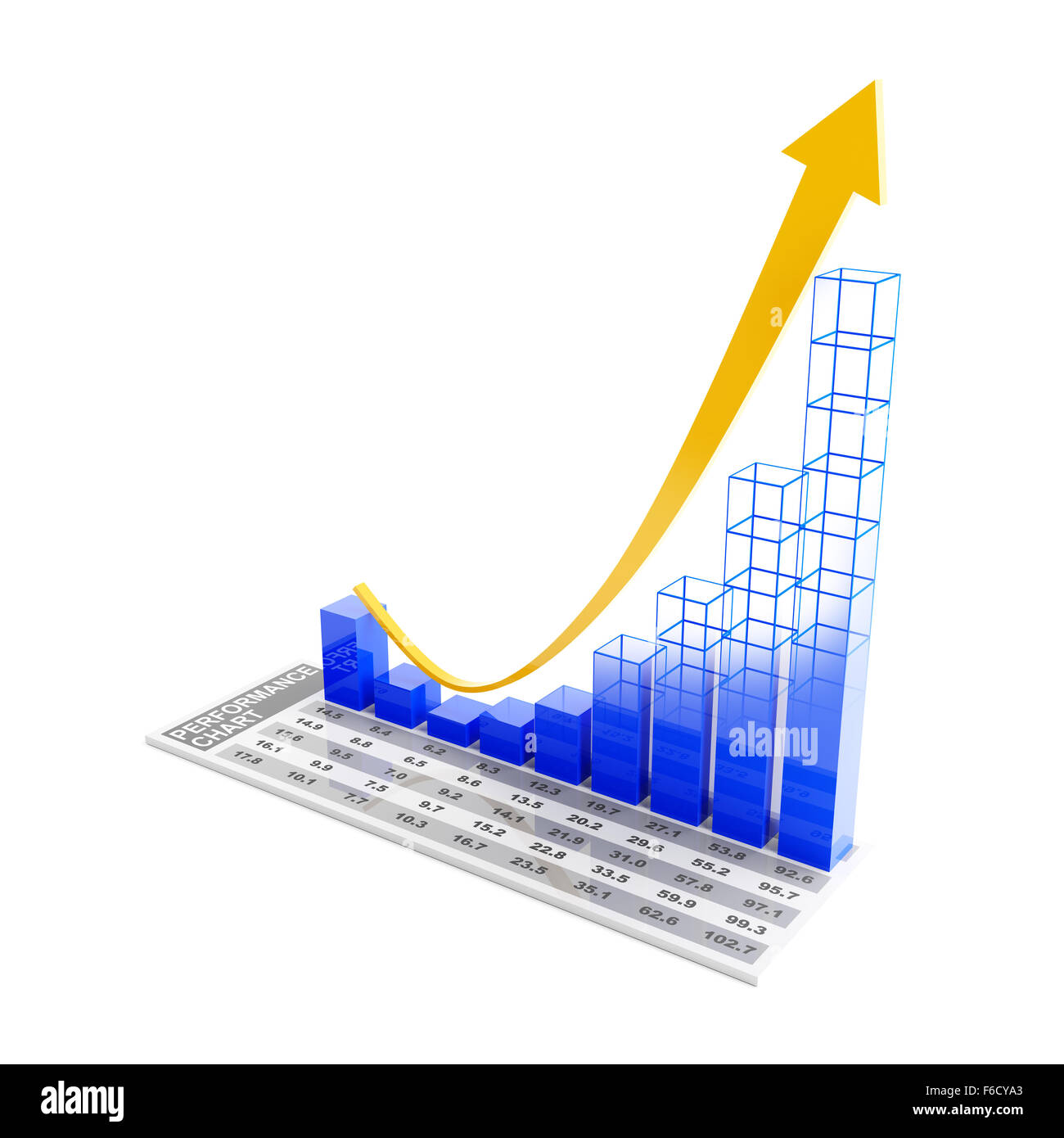 Business chart showing growth Cut Out Stock Images & Pictures - Alamy