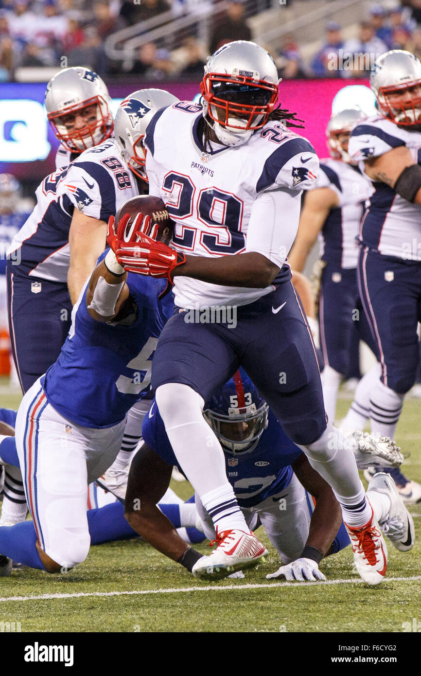 East Rutherford, New Jersey, USA. 15th Nov, 2015. New England Patriots ...