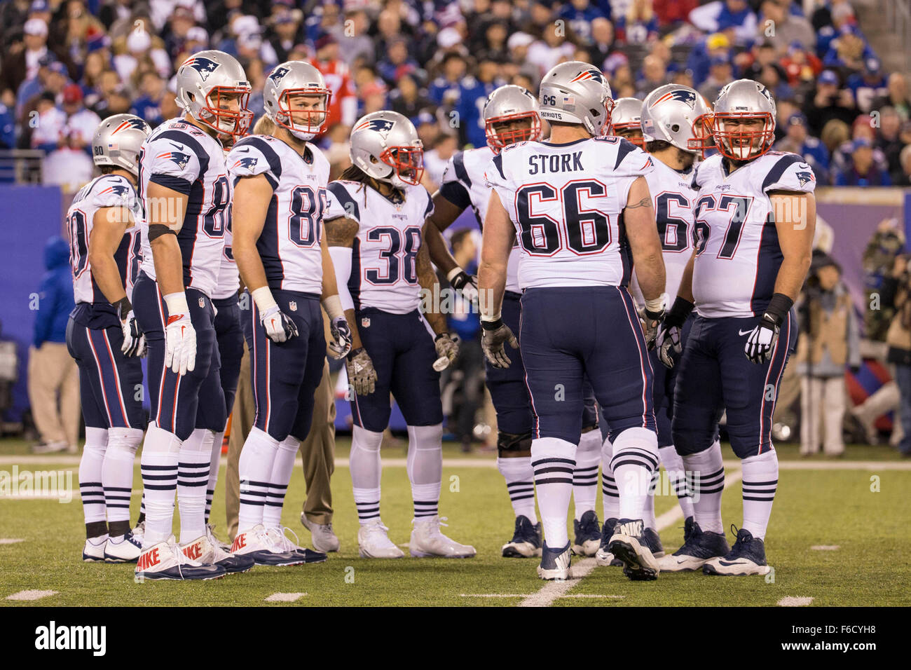 East Rutherford, New Jersey, USA. 15th Nov, 2015. New England Patriots ...