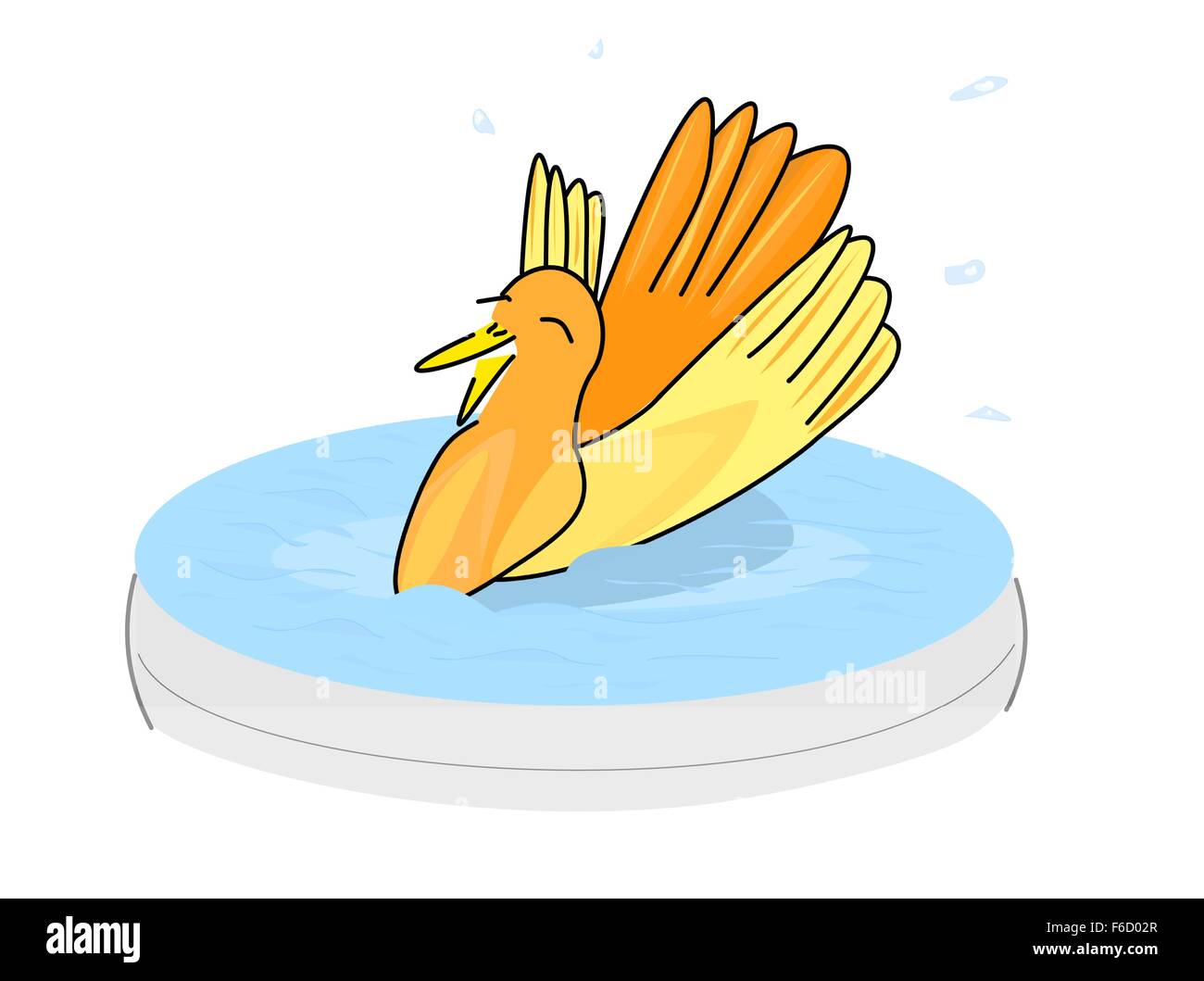Bird in Bath Stock Vector Image & Art - Alamy