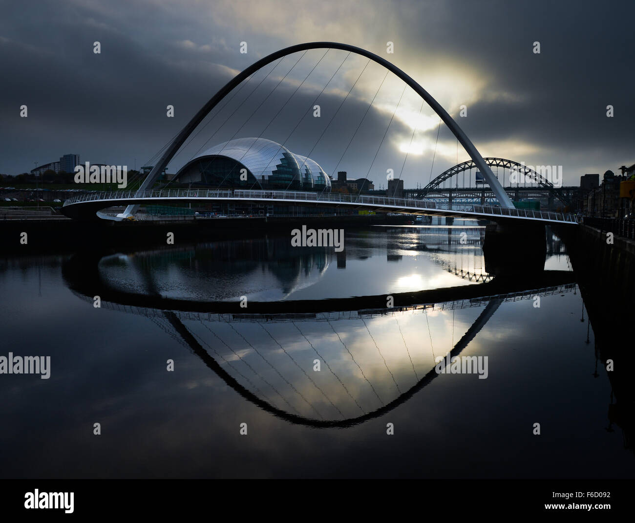 The River Tyne looking up river towards the Sage Theatre, Millennium ...