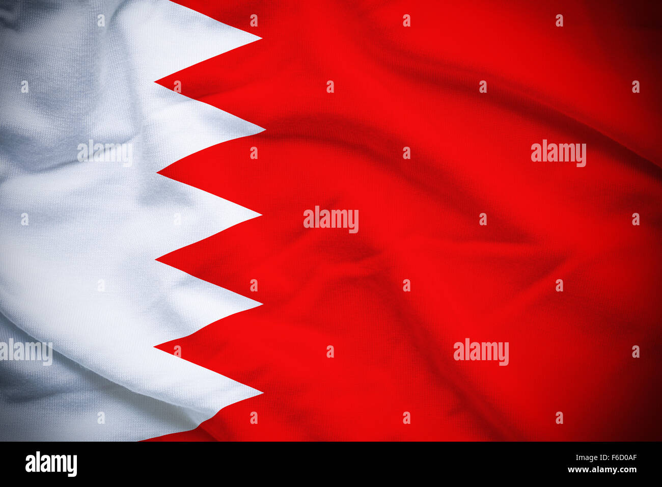 Wavy and rippled national flag of Bahrain background Stock Photo - Alamy