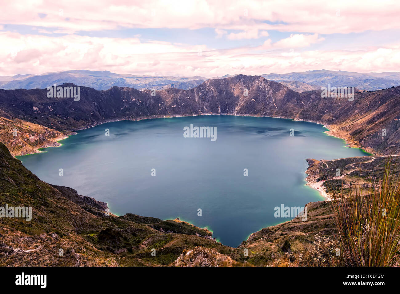 Quilotoa Lake, Water Filled Caldera That Was Formed By The Collapse Of ...