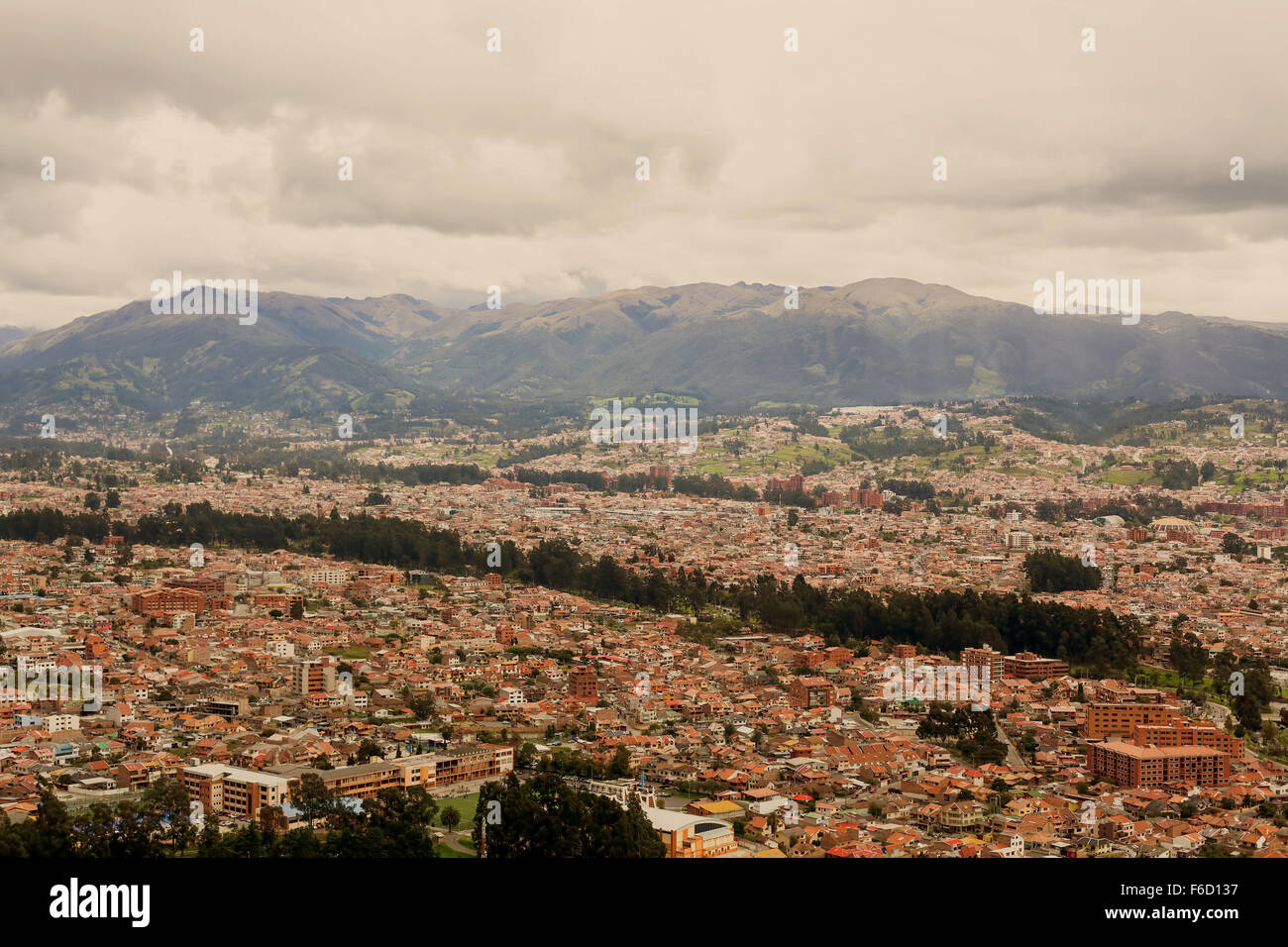 Aerial View Of Cuenca City, Located In The Highlands Of Ecuador, South ...