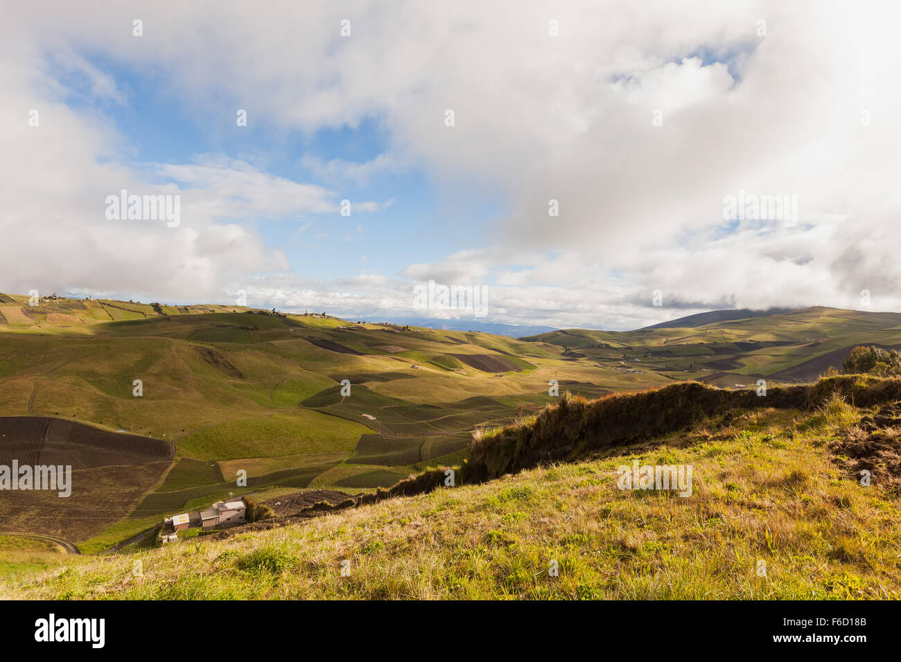 Terraced Farmland In Ecuador, South America, Aerial View Stock Photo ...