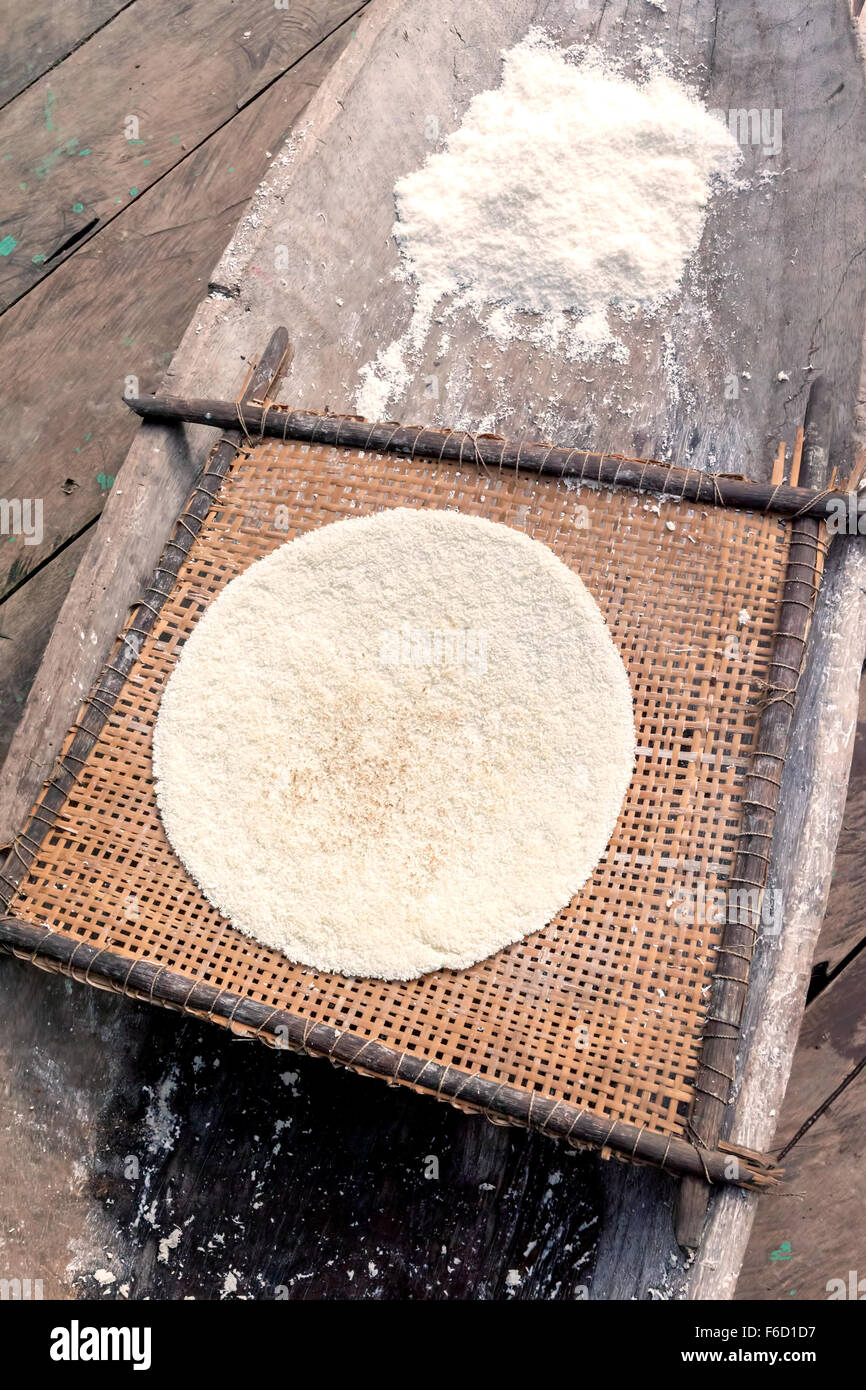 Cooked Cassava Pie And Yucca Grinded Root, Indigenous Cousine, South ...